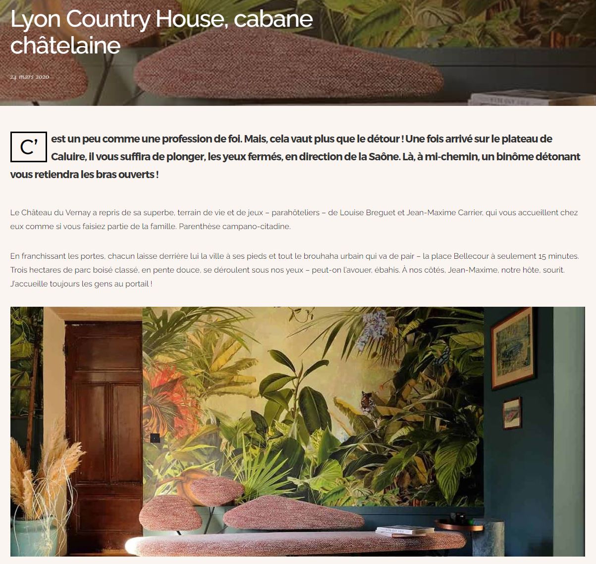 LYON COUNTRY HOUSE – La Chance